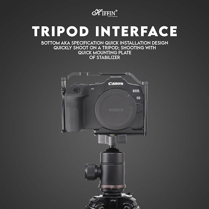Hiffin Upgraded Metal Cage For Eos R8 Built-In Quick Release Plate For ...