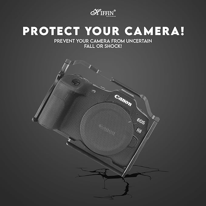 Hiffin Upgraded Metal Cage For Eos R8 Built-In Quick Release Plate For ...