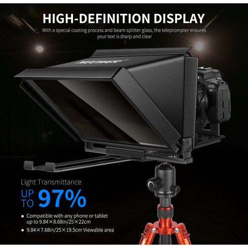 Neewer X12 Aluminum Alloy Teleprompter With Remote App And Carry Case ...