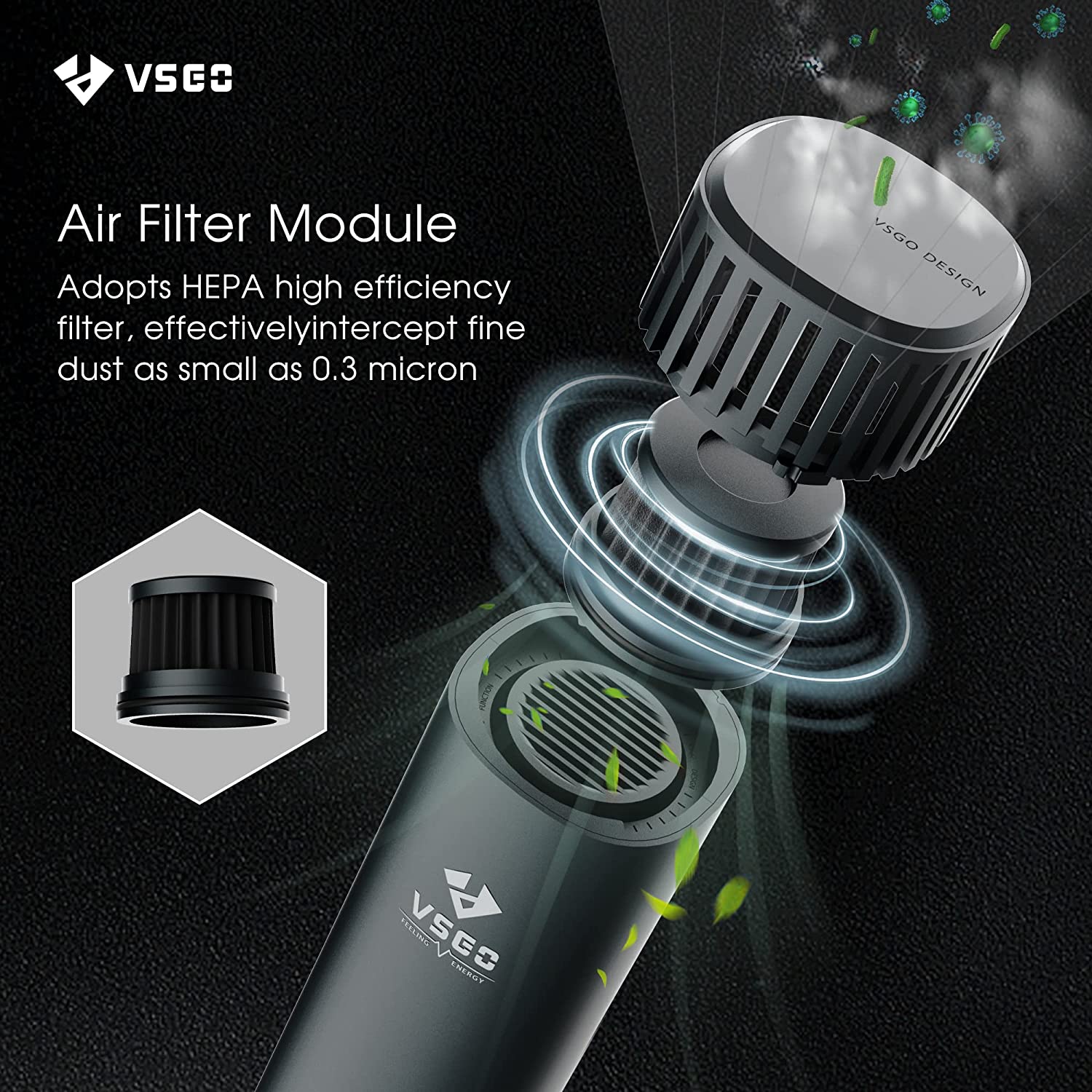 Vsgo Vs-Vc01 Airgo Handheld Cordless Vacuum Cleaner Pro | Kamalimaging
