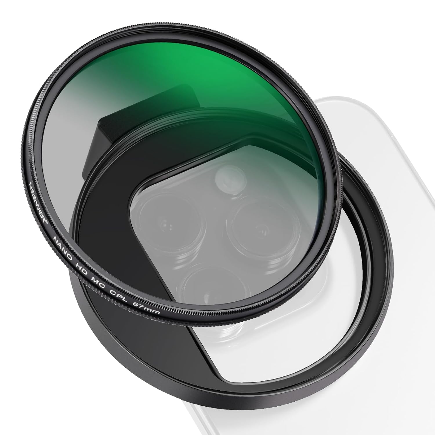 Neewer 67Mm Cpl Filter For Phone And Camera Lens Polarizing Filter With Metal Cold Shoe Phone ...
