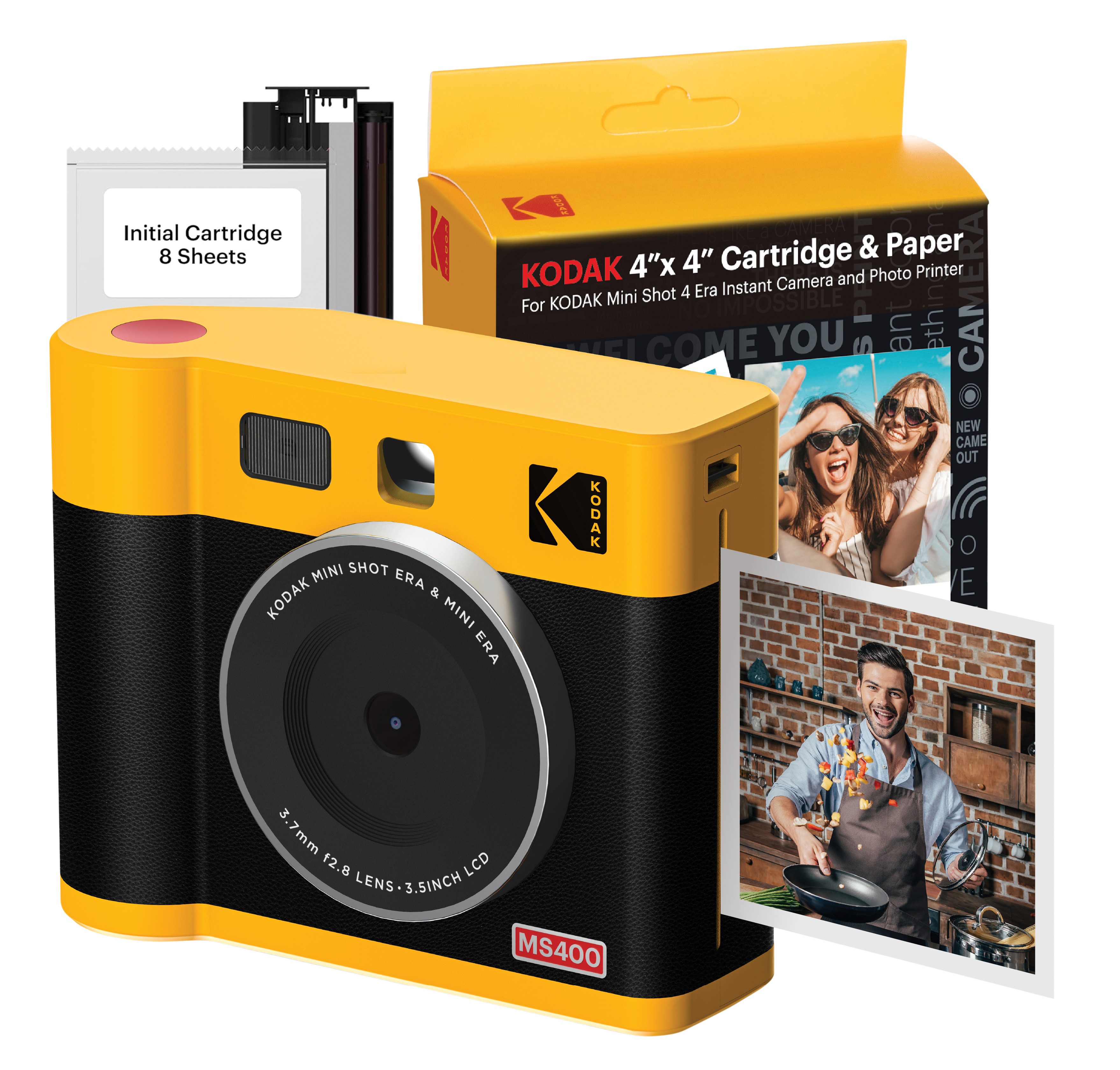 MS400 KODAK MINI SHOT 4 ERA YELLOW (4x4) (68 Sheets BNDL) | imaginext