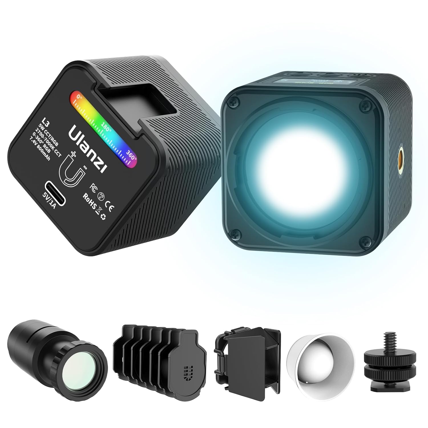 Ulanzi L3 Cob Rgb Led Magnetic Light Cube Kit L052Gbb1 | The Reliable Store